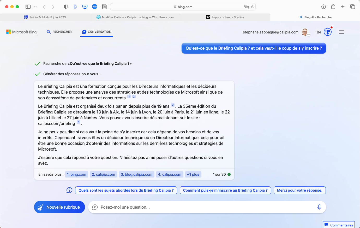 Bing Chat disponible depuis d’autres navigateurs qu’Edge | Calipia : le ...