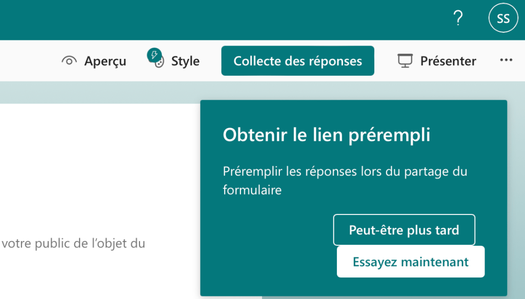Les liens de pré-remplissages disponibles dans Microsoft Forms | Calipia : le blog