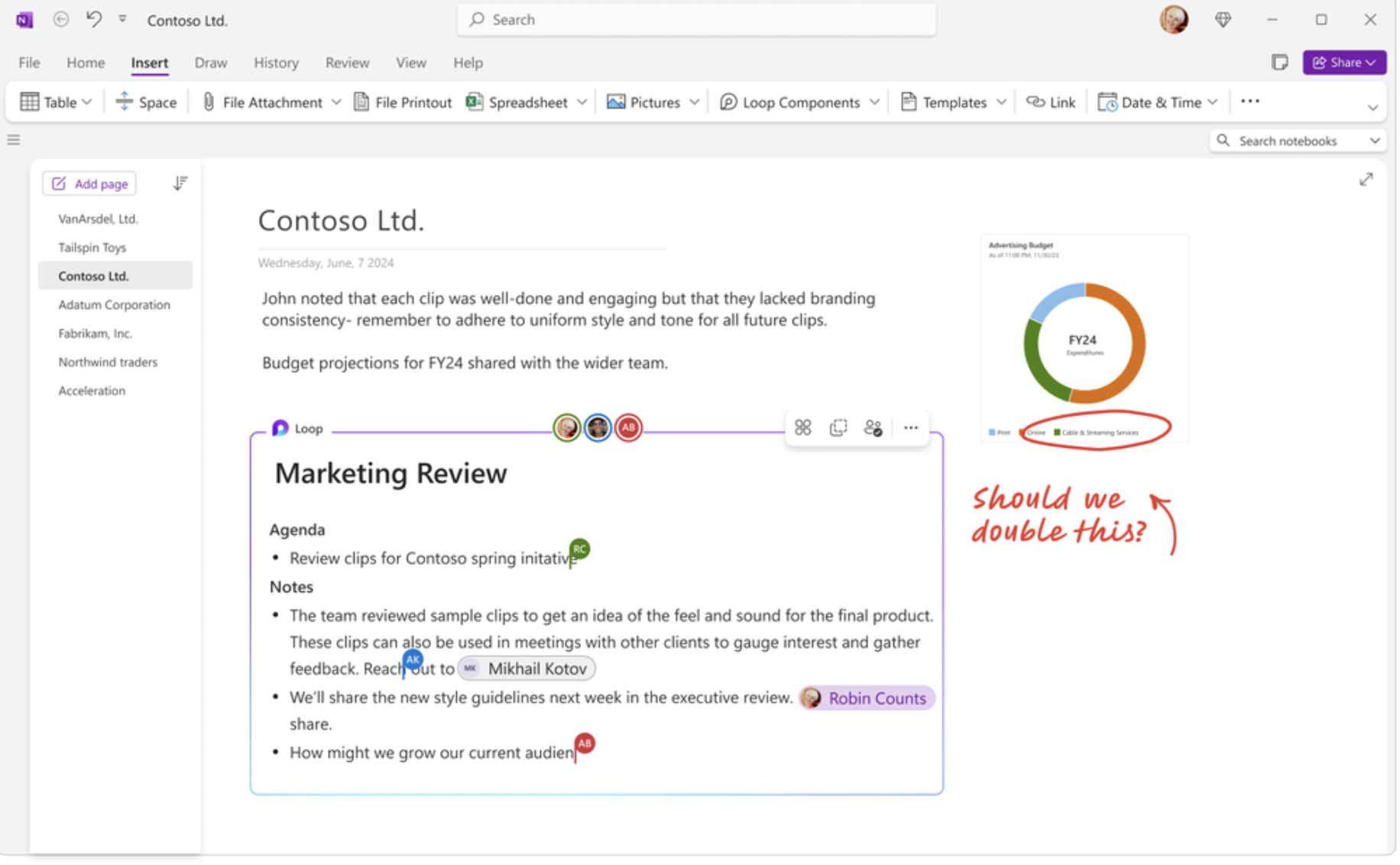 Intégration de fonction Loop dans OneNote. | Calipia : le blog